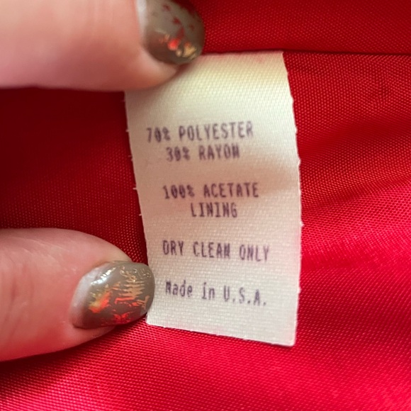Ap Fall Other New 2 Red Suit Skirt Set Stars Double Breasted Jacket Pencil Gold Vintage Usa